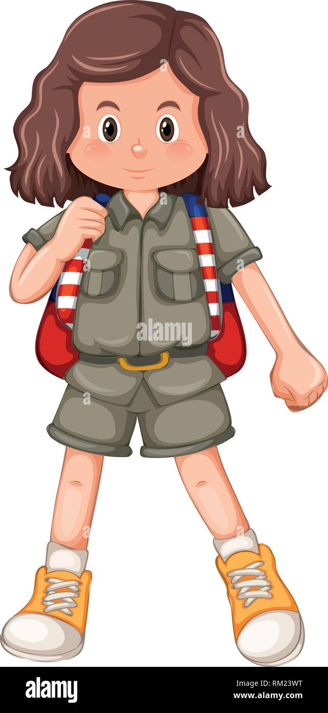 A camping girl character illustration Stock Vector Image & Art - Alamy
