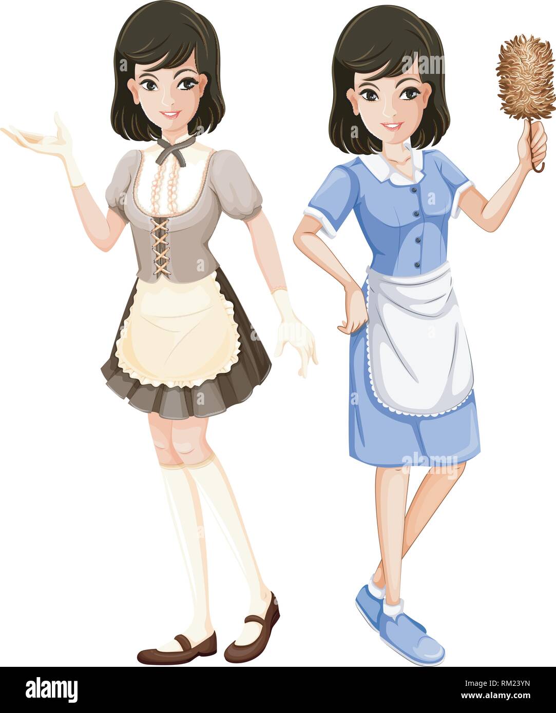 Maid character with uniform illustration Stock Vector Image & Art - Alamy