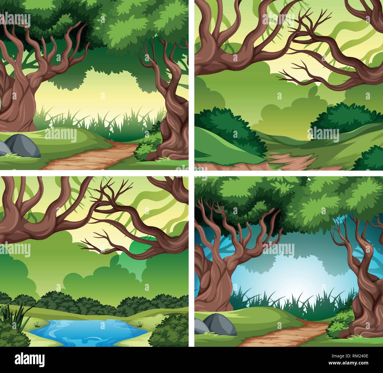 Set of nater landscape illustration Stock Vector Image & Art - Alamy