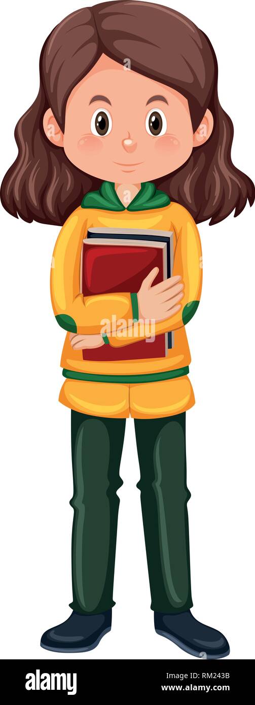 A brunette girl student character illustration Stock Vector Image & Art ...