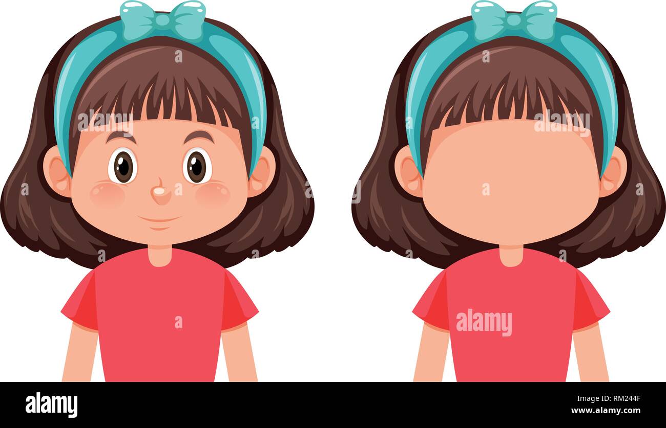 Set Of Brunette Girl Character Illustration Stock Vector Image And Art