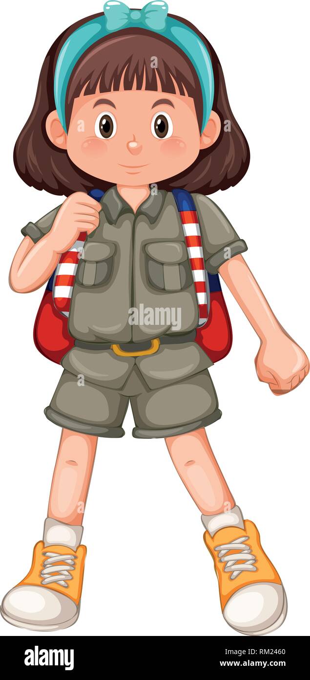 A brunette girl scout character illustration Stock Vector Image & Art ...