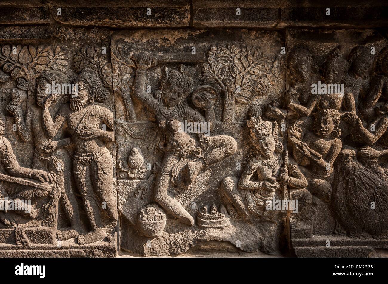 Bas Relief At Prambanan Temple High Resolution Stock Photography and ...
