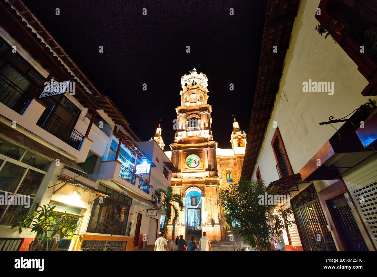 Puerto Vallarta, Mexico-20 April, 2018: Landmark Puerto Vallarta church ...