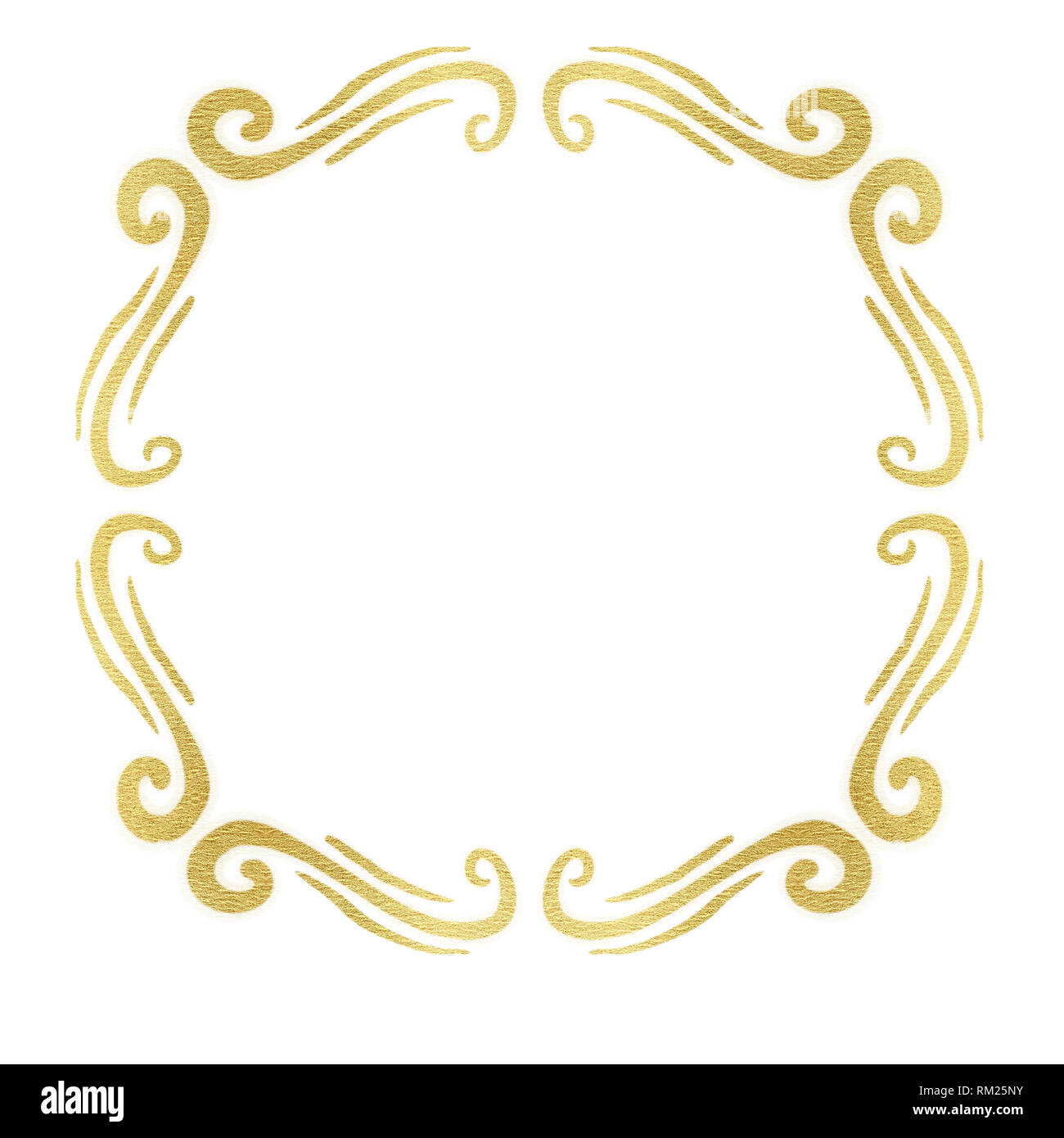 Hand Drawn Golden Frames, Illustration, Design Elements Stock Photo - Alamy