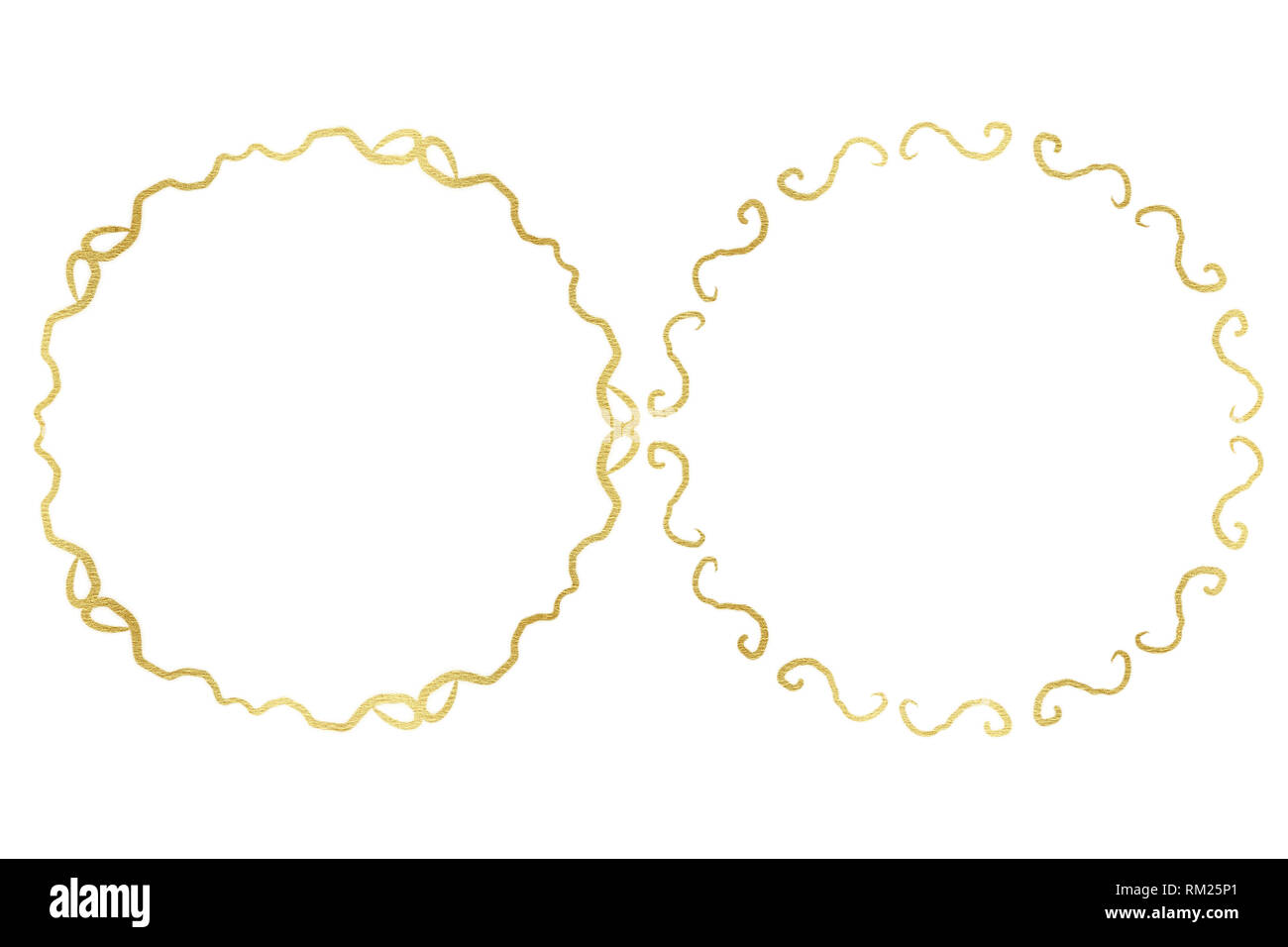 Hand Drawn Golden Frames, Illustration, Design Elements Stock Photo - Alamy