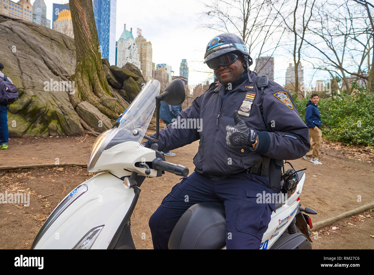 NEW YORK - CIRCA MARCH, 2016: outdoor portrait of NYPD officer in ...