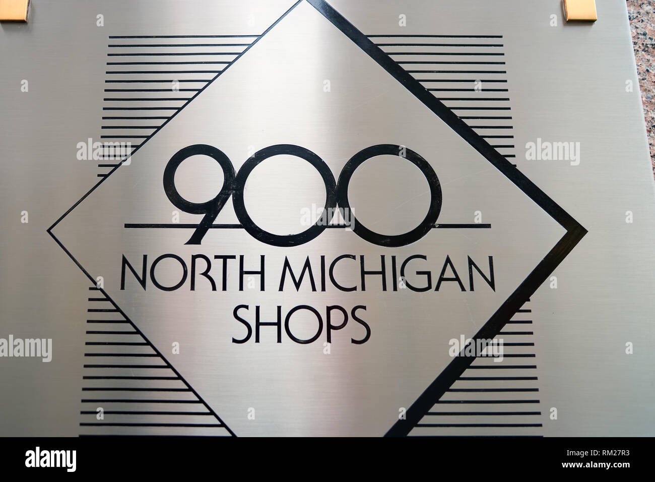 CHICAGO, IL - 04 APRIL, 2016: close up shot of 900 North Michigan shops ...