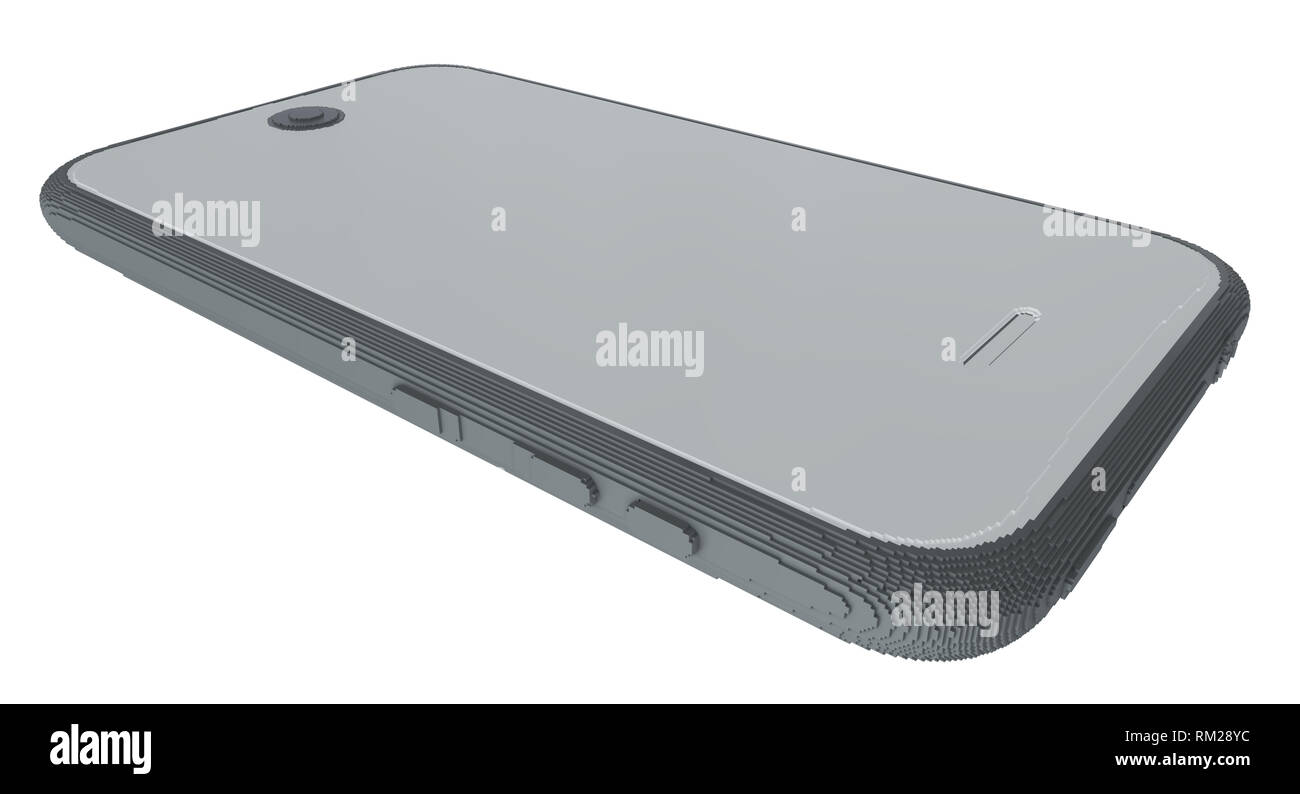 3d printed smartphone isolated on white background Stock Photo - Alamy