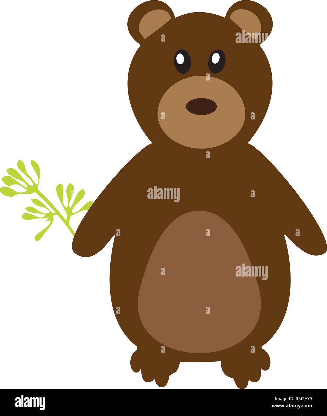 vector illustration of a woodland animal cartoon. funny bear ...