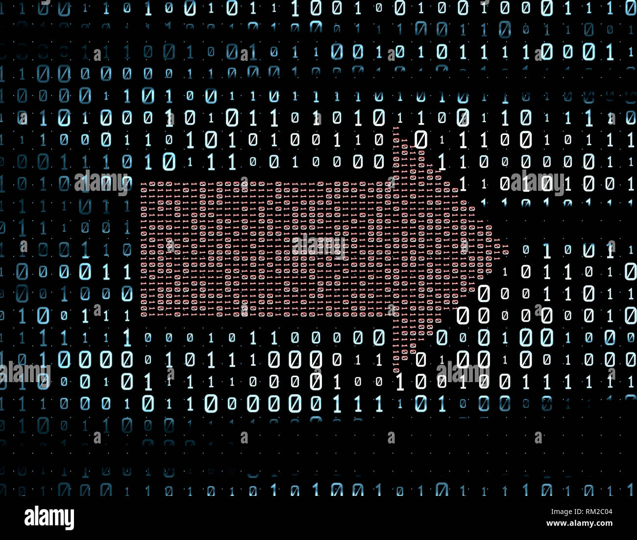 Binary code network matrix, arrows, data transmission and storage Stock ...