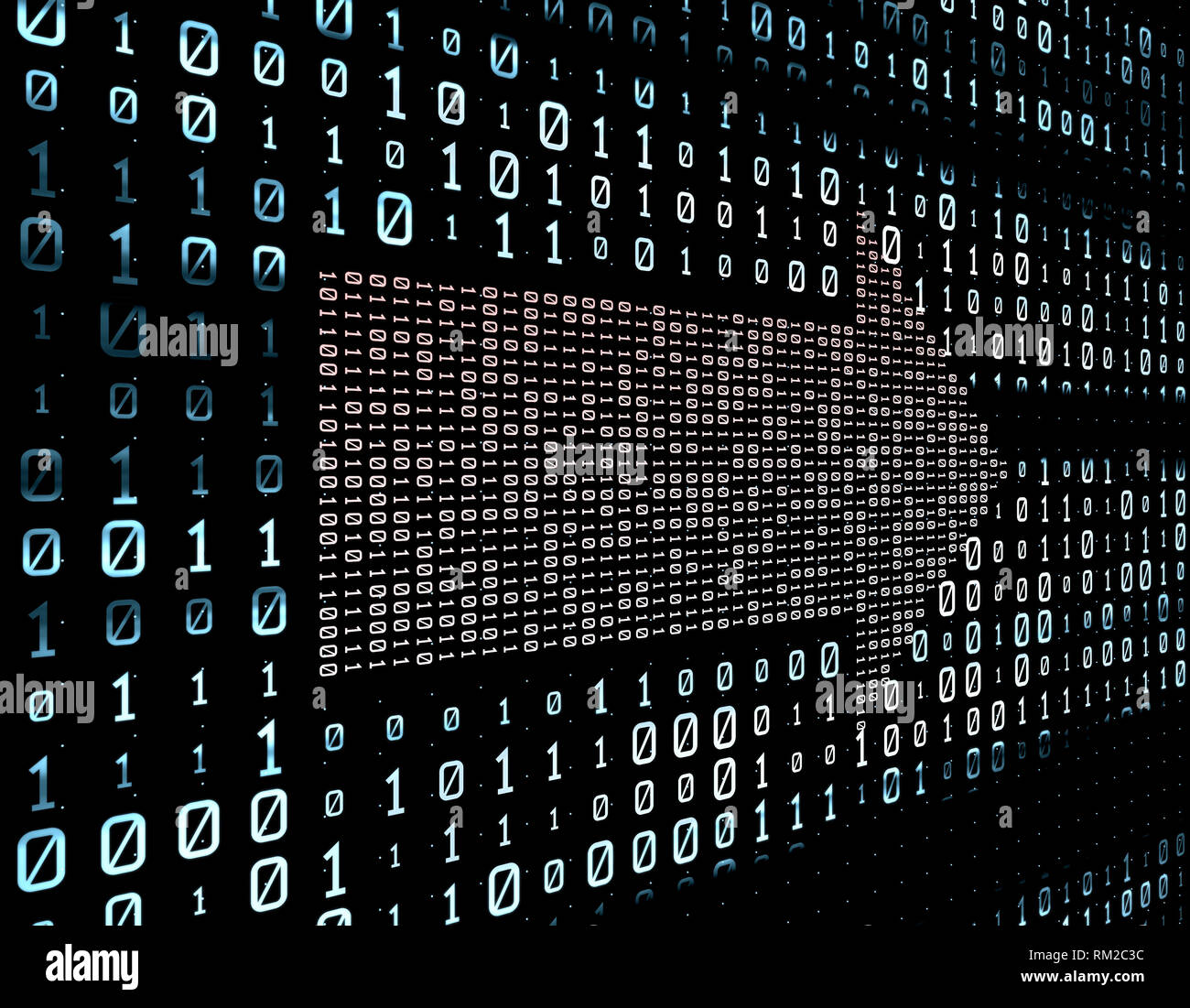 Binary code network matrix, arrows, data transmission and storage Stock ...