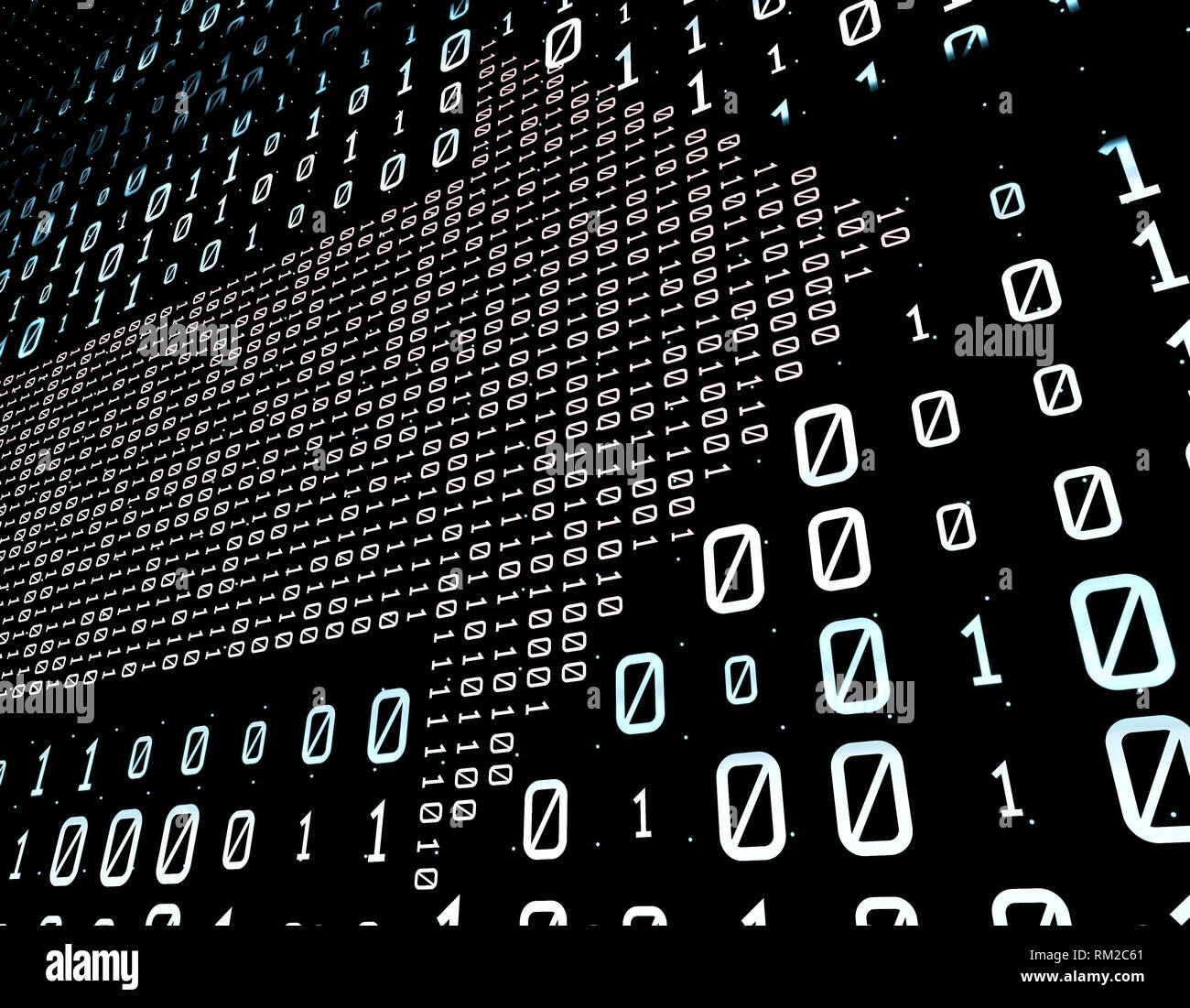 Binary code network matrix, arrows, data transmission and storage Stock ...