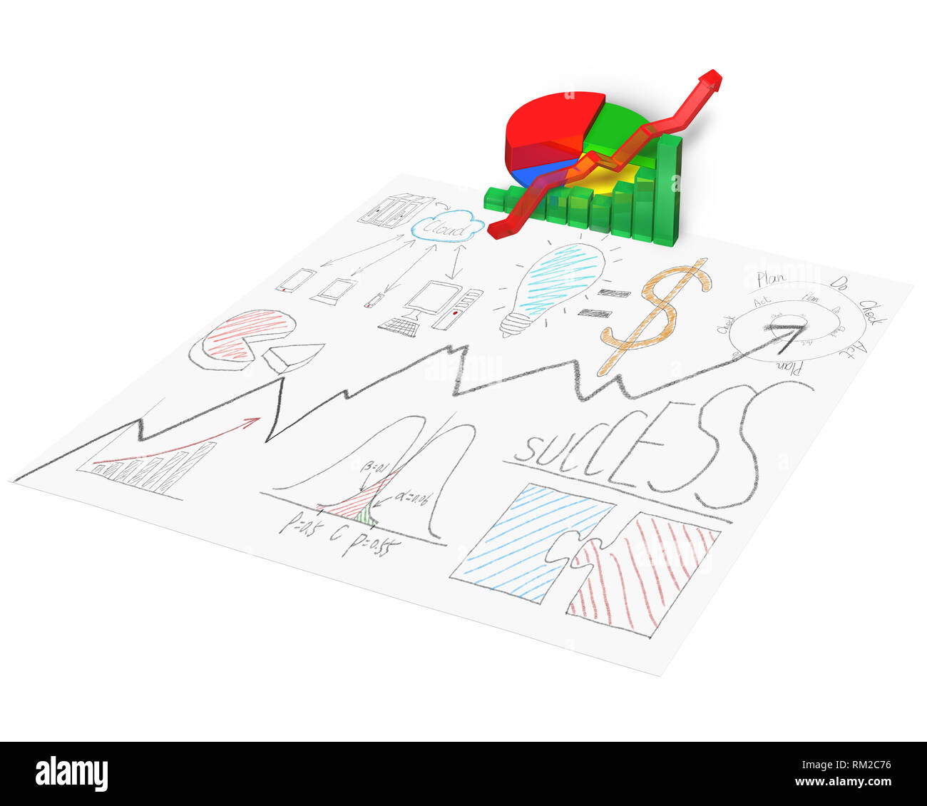 Growing chart on presentation Cut Out Stock Images & Pictures - Alamy