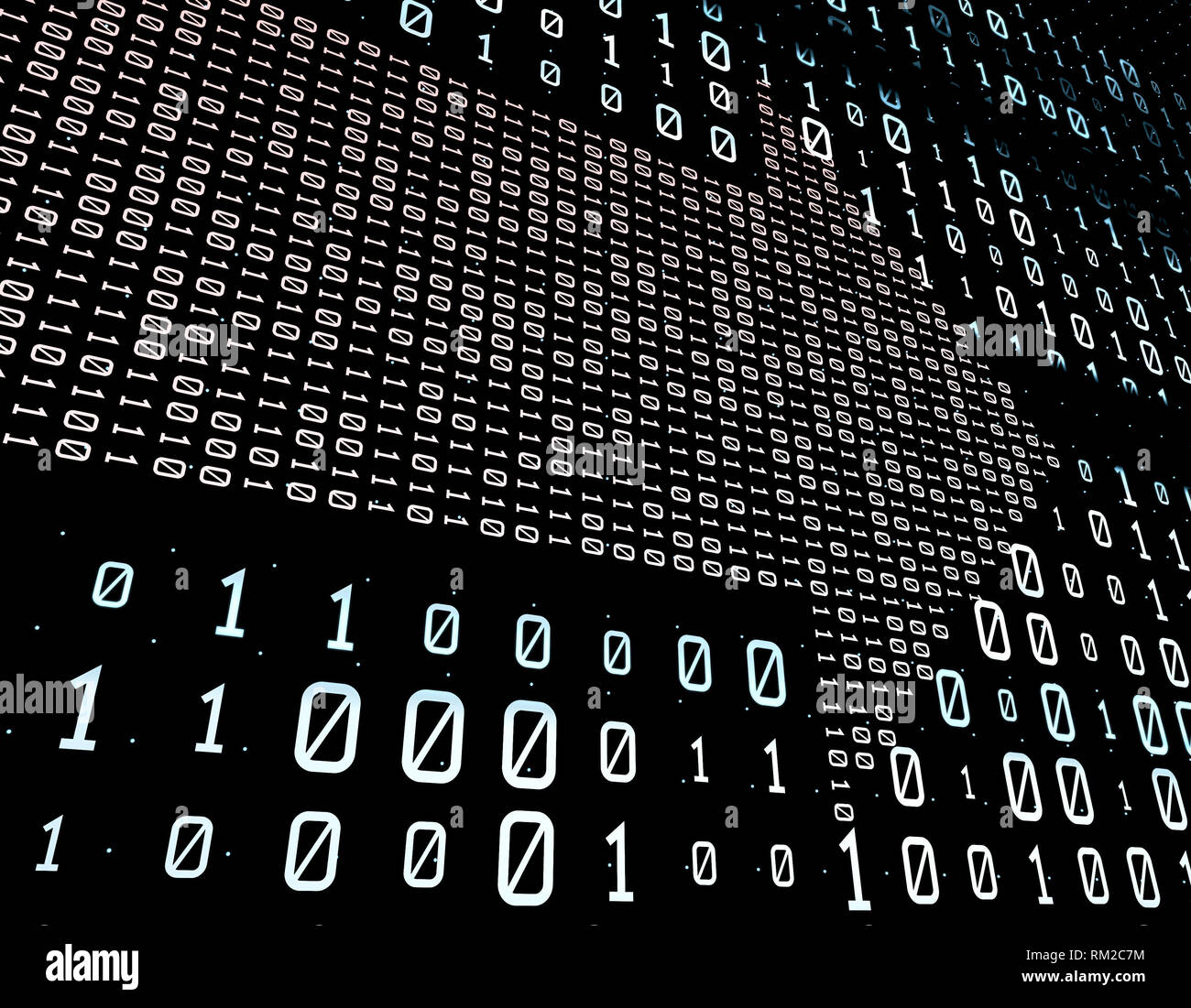 Binary code network matrix, arrows, data transmission and storage Stock ...