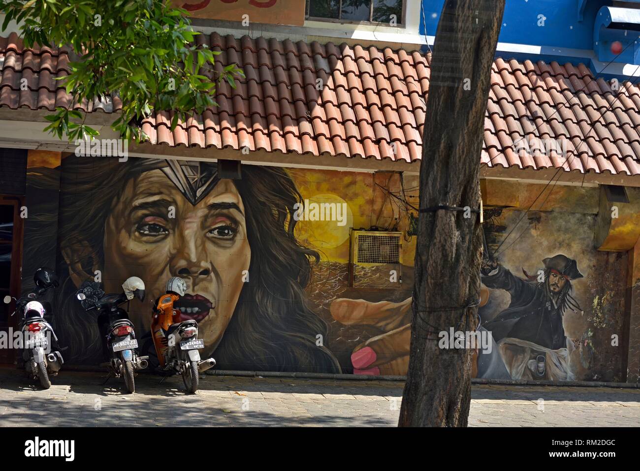 Murals, Solo (Surakarta), Java island, Indonesia, Southeast Asia Stock ...