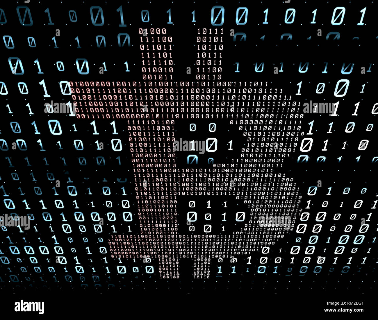 Binary code network matrix, Bitcoin, data transmission and storage Stock Photo - Alamy