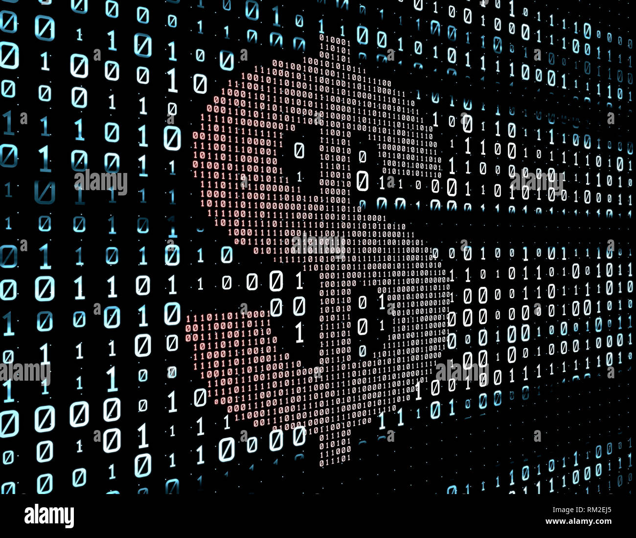 Binary code network matrix, dollars, data transmission and storage ...