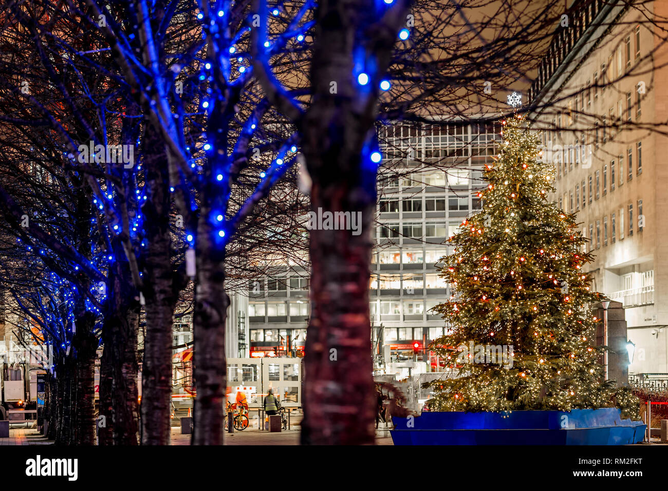 Christmas tree in Southwark, London, UK Stock Photo - Alamy