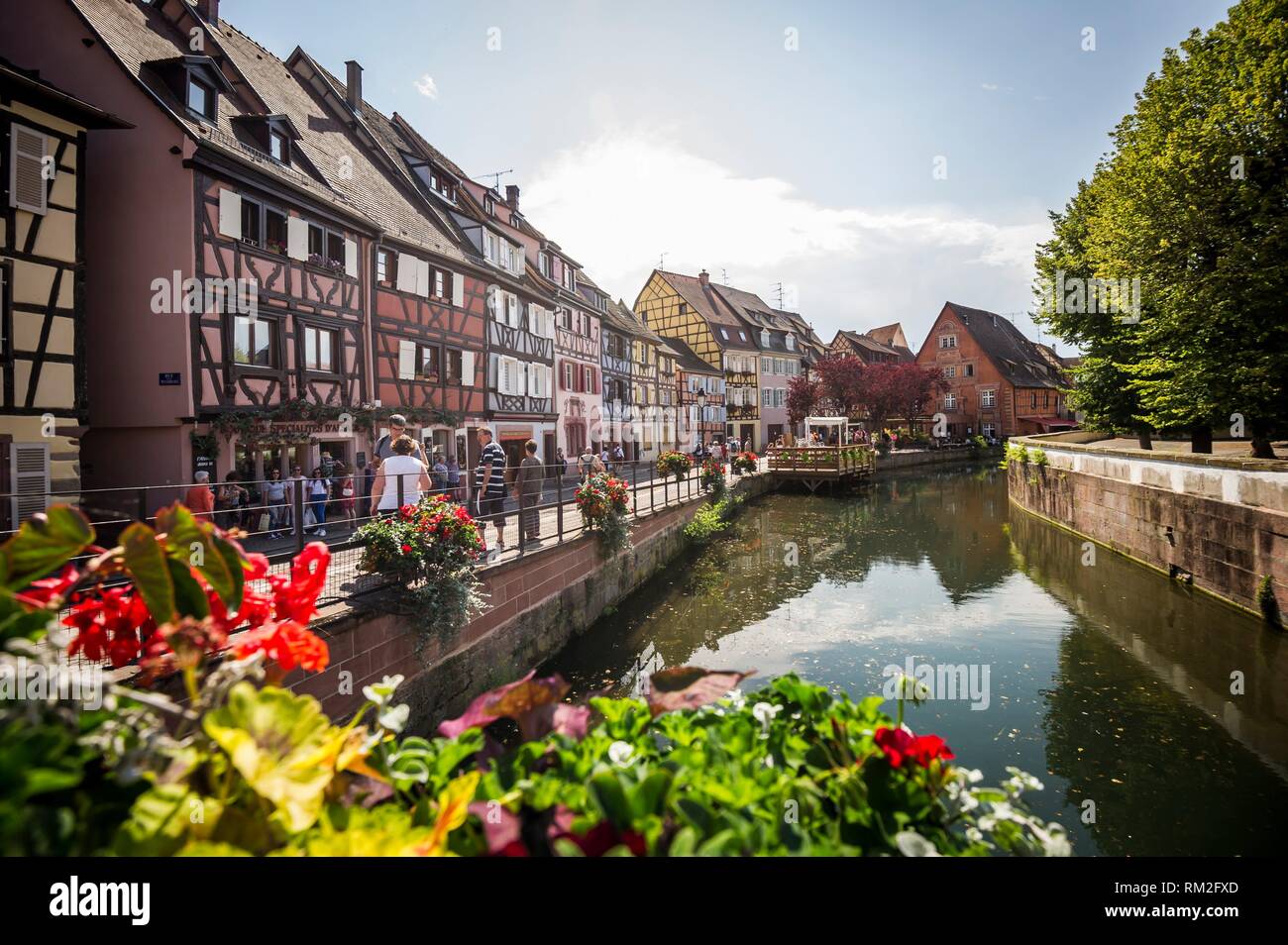 View of Little Venice at medieval town of Colmar, Alsace (department of ...