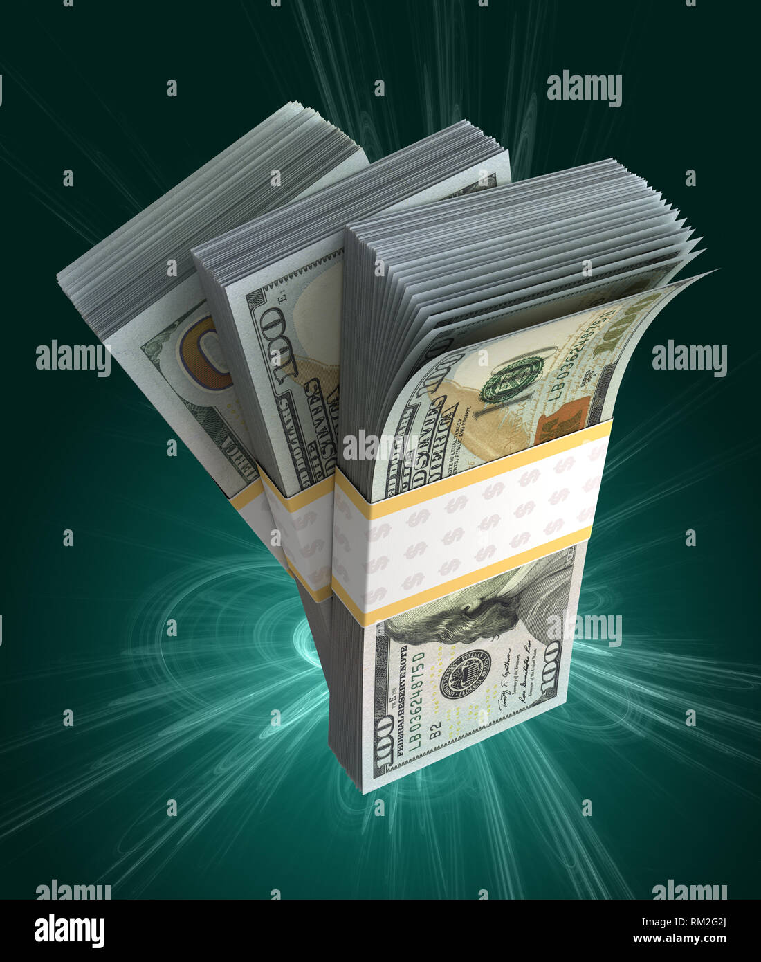Stack of American Dollar (isolated with clipping path Stock Photo - Alamy