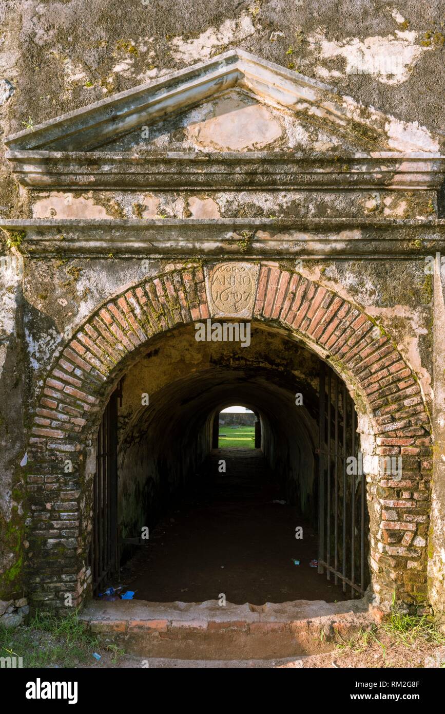 Inside view of Fortifications in Galle Fort and Pedestrian Entrance ...