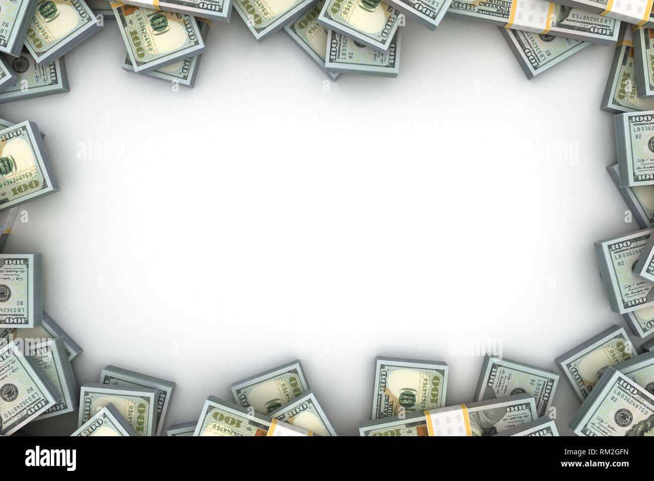 Frame with American Dollars (Isolated on white background Stock Photo ...