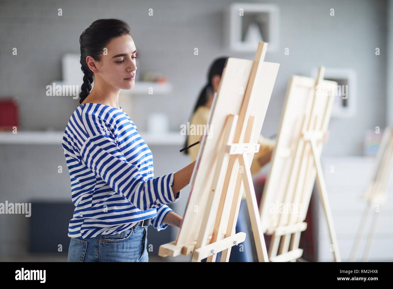 Lesson of painting Stock Photo - Alamy