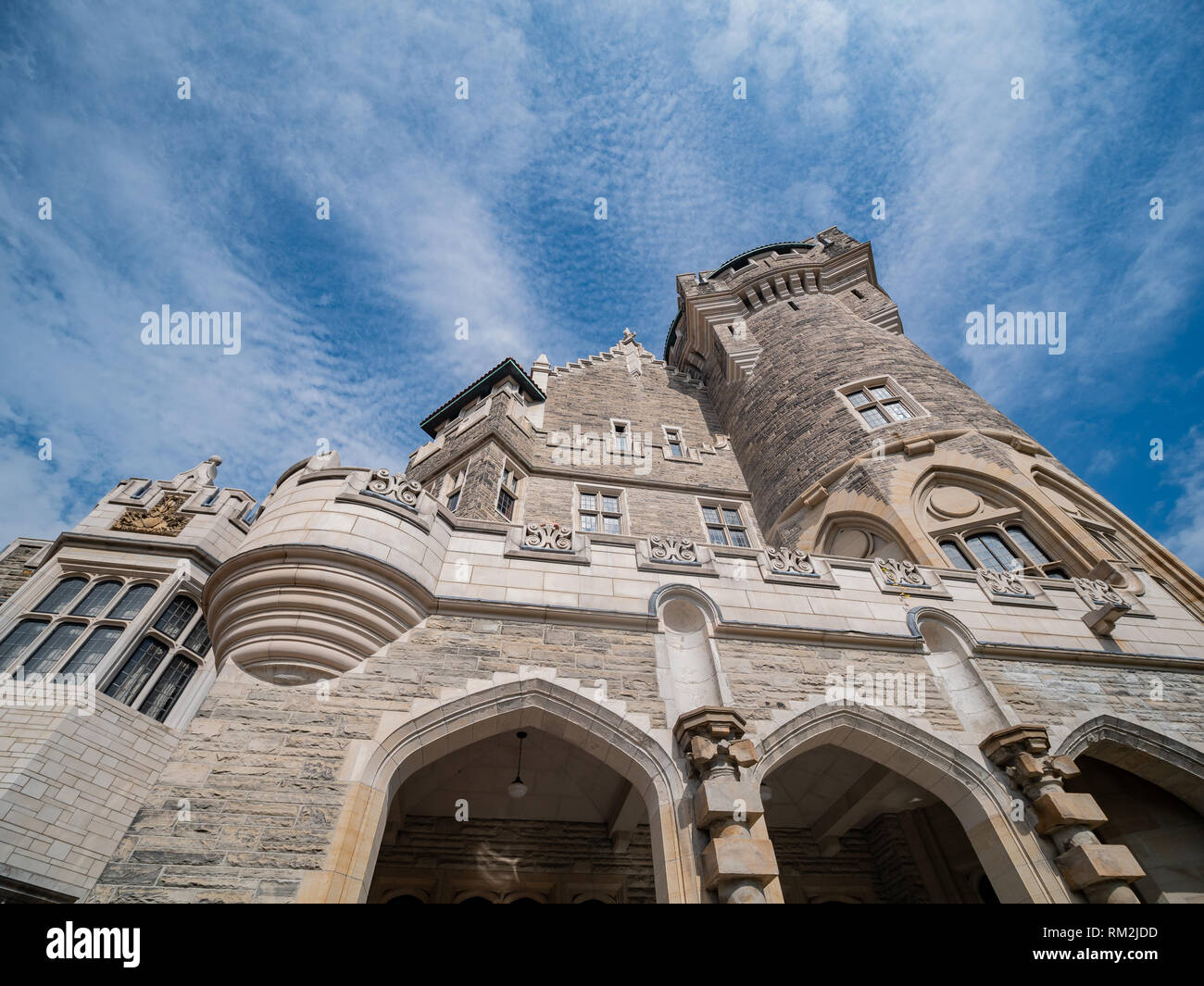 Exterior view of the famous Casa Loma at Toronto, Canada Stock Photo ...