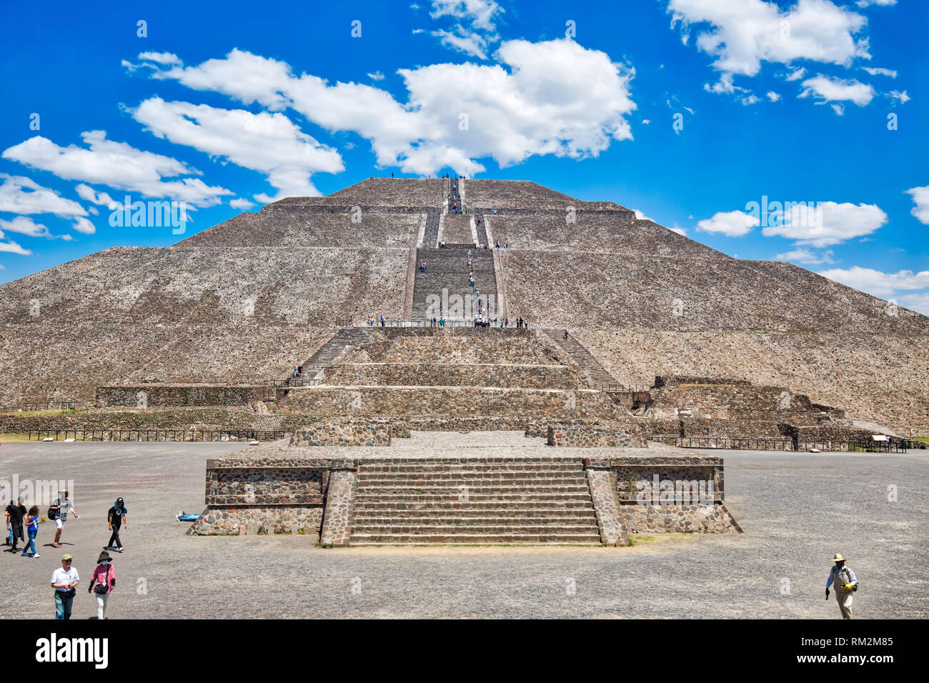 Mexico City, Mexico-21 April, 2018: Tourists climbing landmark ancient ...