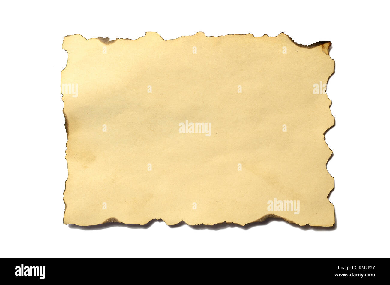 Old blank piece of antique vintage crumbling paper manuscript or ...