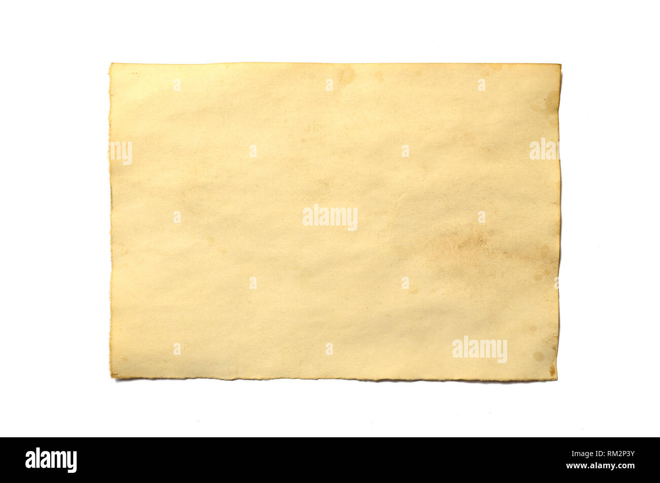 Old blank piece of antique vintage crumbling paper manuscript or ...