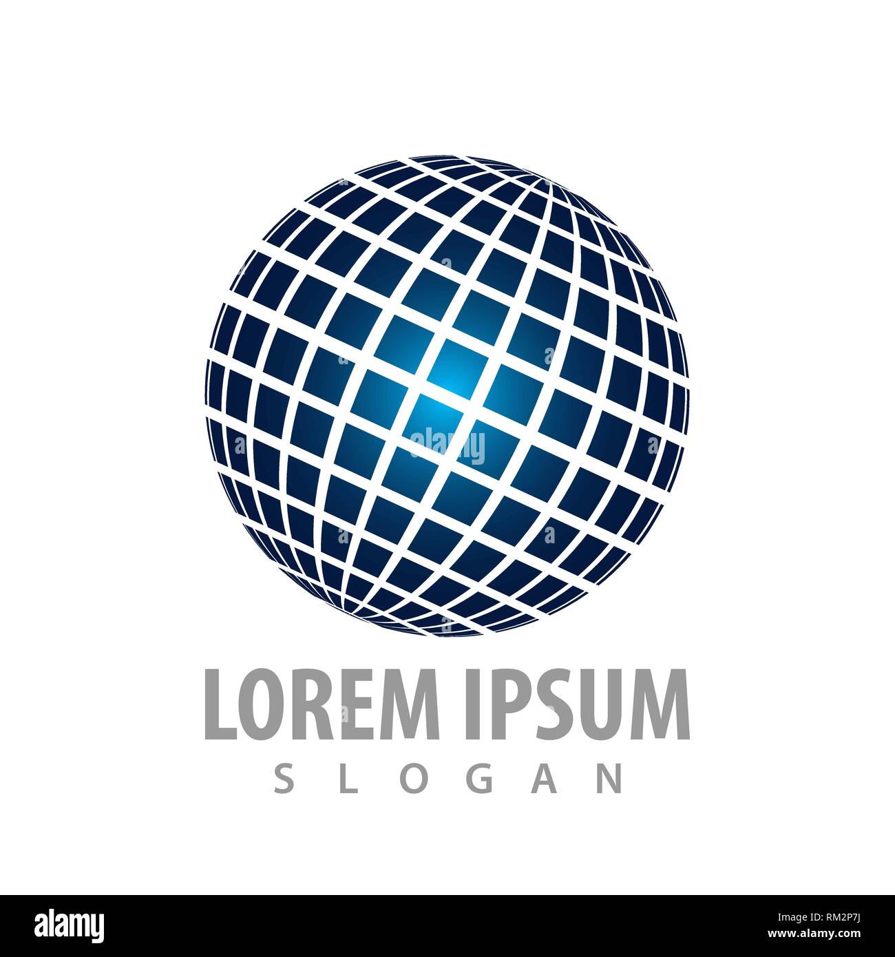 Abstract global technology globe sphere logo concept design. Symbol graphic template element ...