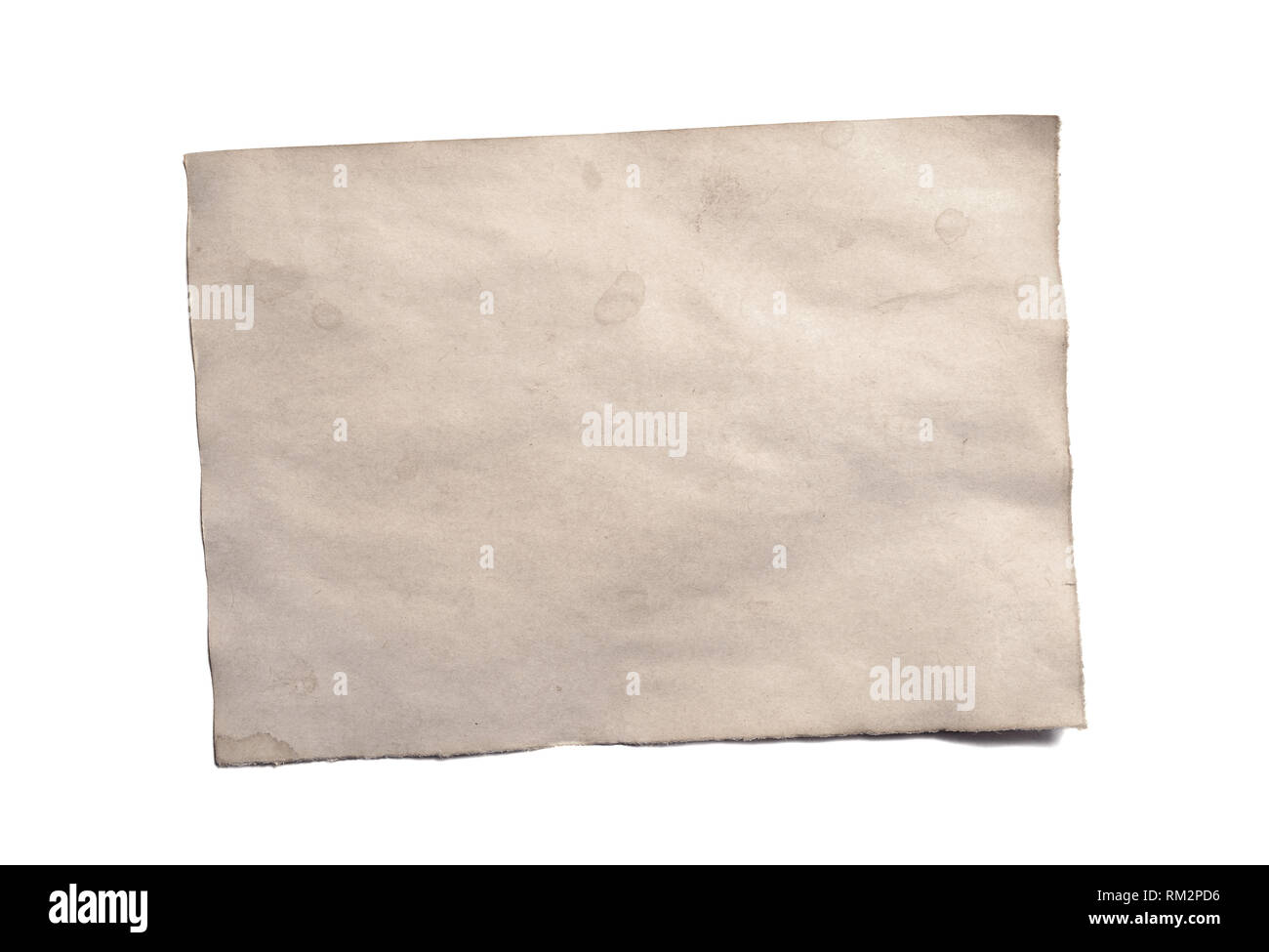 Old blank piece of antique vintage crumbling paper manuscript or ...