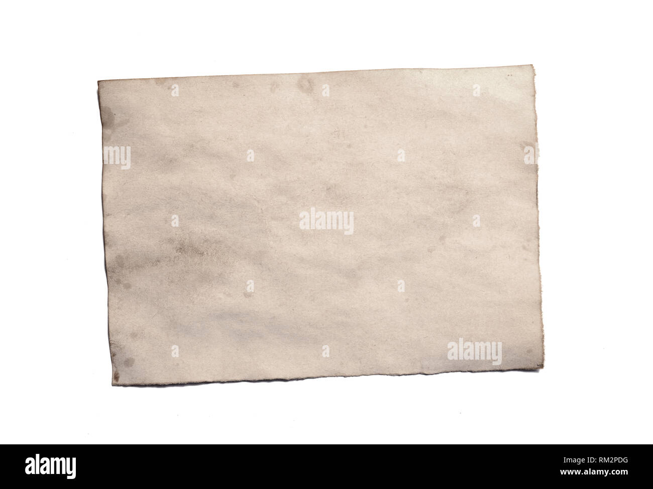 Old blank piece of antique vintage crumbling paper manuscript or ...