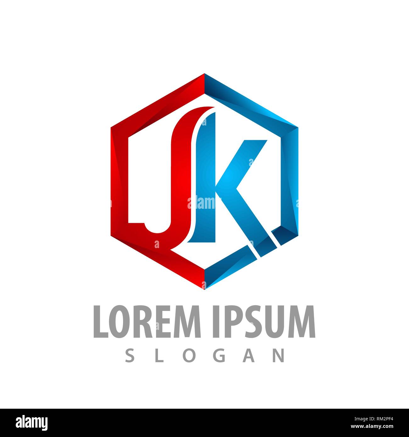 Hexagon initial letter JK logo concept design. Symbol graphic template ...