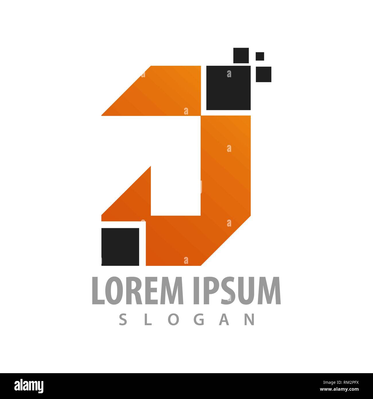 Digital pixel initial letter J logo concept design. Symbol graphic ...