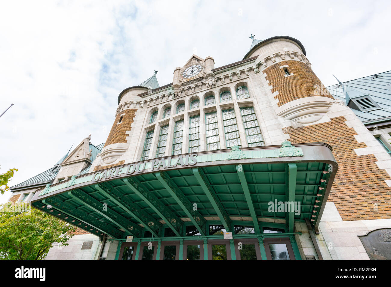 Quebec, OCT 2: Exterior view of the train station on OCT 2, 2018 at ...