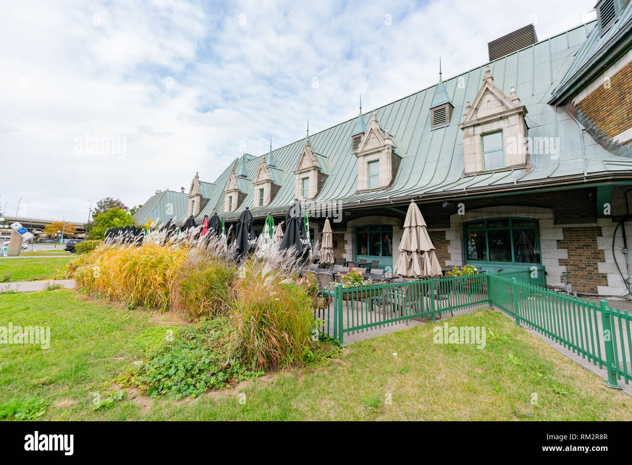 Quebec, OCT 2: Exterior view of the train station on OCT 2, 2018 at ...