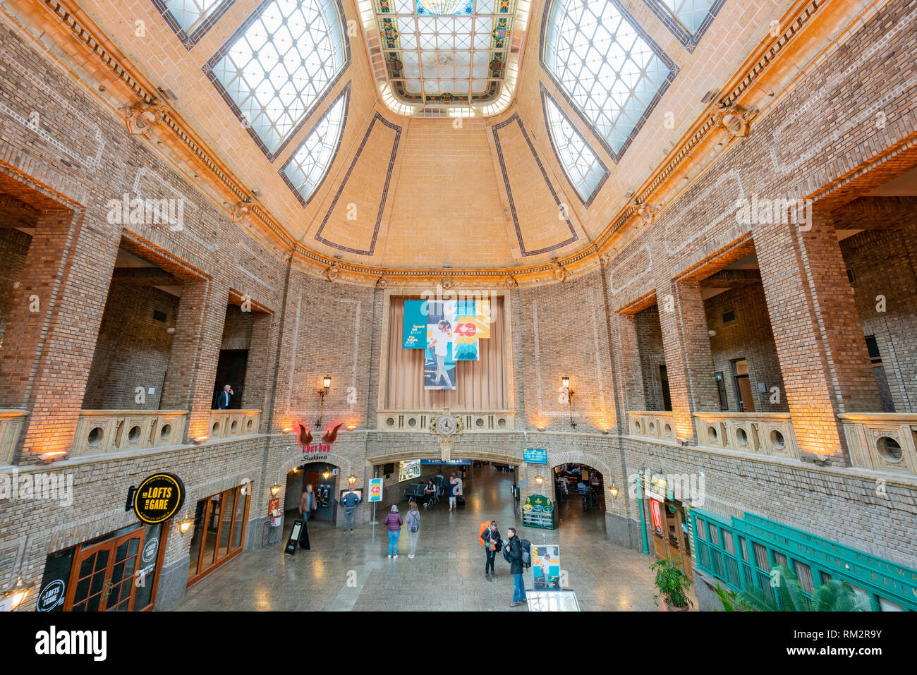 Quebec, OCT 2: Interior view of the train station on OCT 2, 2018 at ...