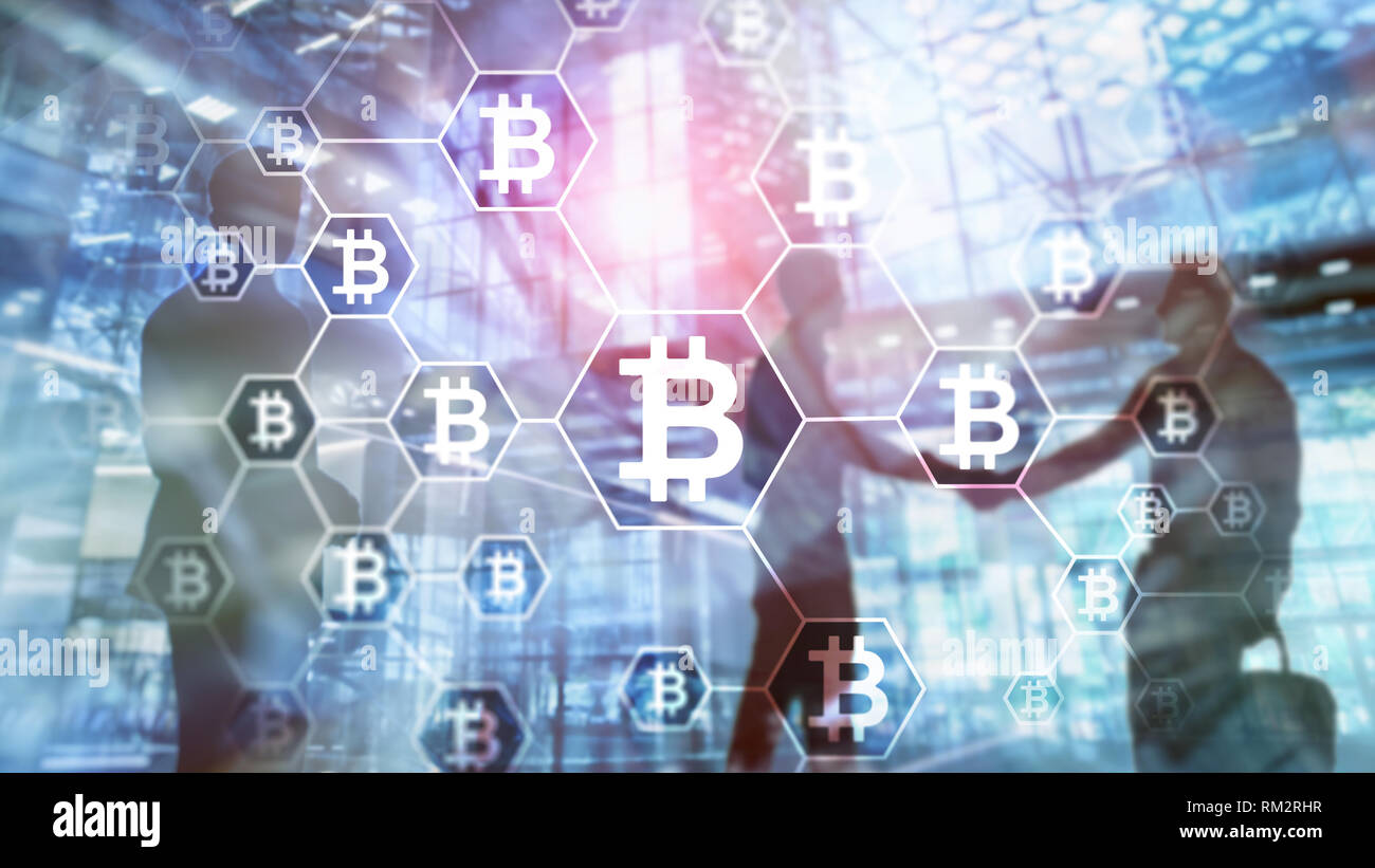 Bitcoin, Blockchain concept on server room background Stock Photo - Alamy