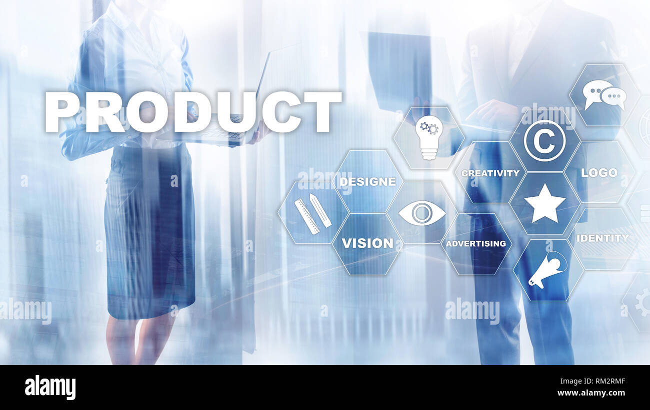 Business Product Promotion Design Concept. Double exposure background ...