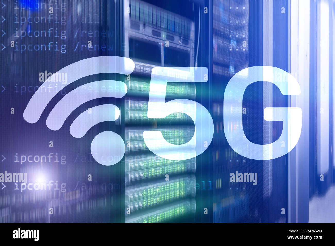 5G Network, 5G internet Connection Concept in digital background. Smart ...