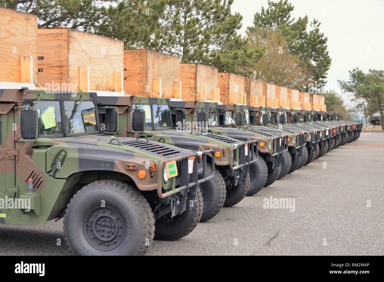 Avenger HMMWVs assigned to the 5th Battalion, 4th Air Defense Artillery ...