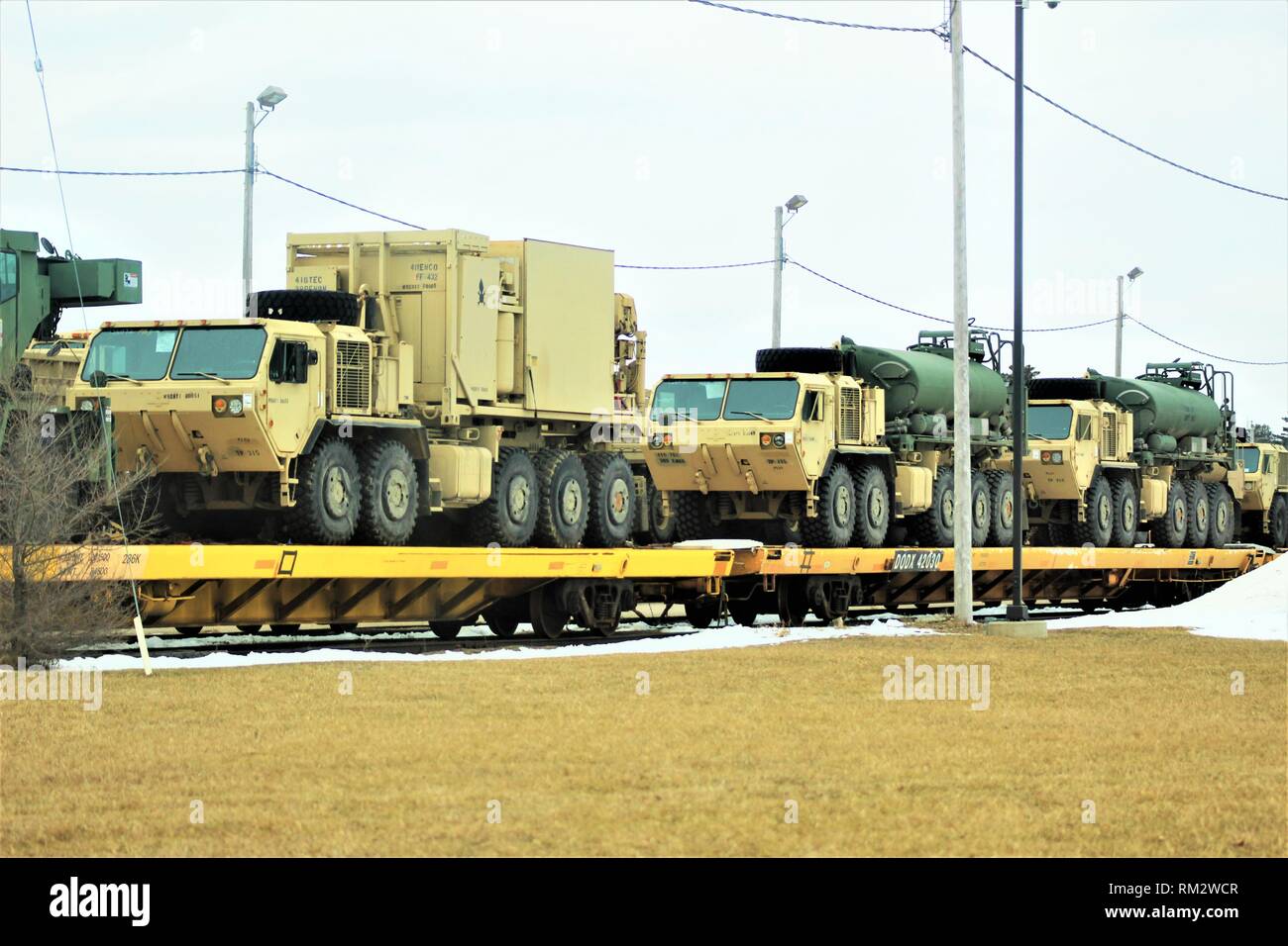 Military vehicles and equipment with the 389th Engineer Battalion is ...