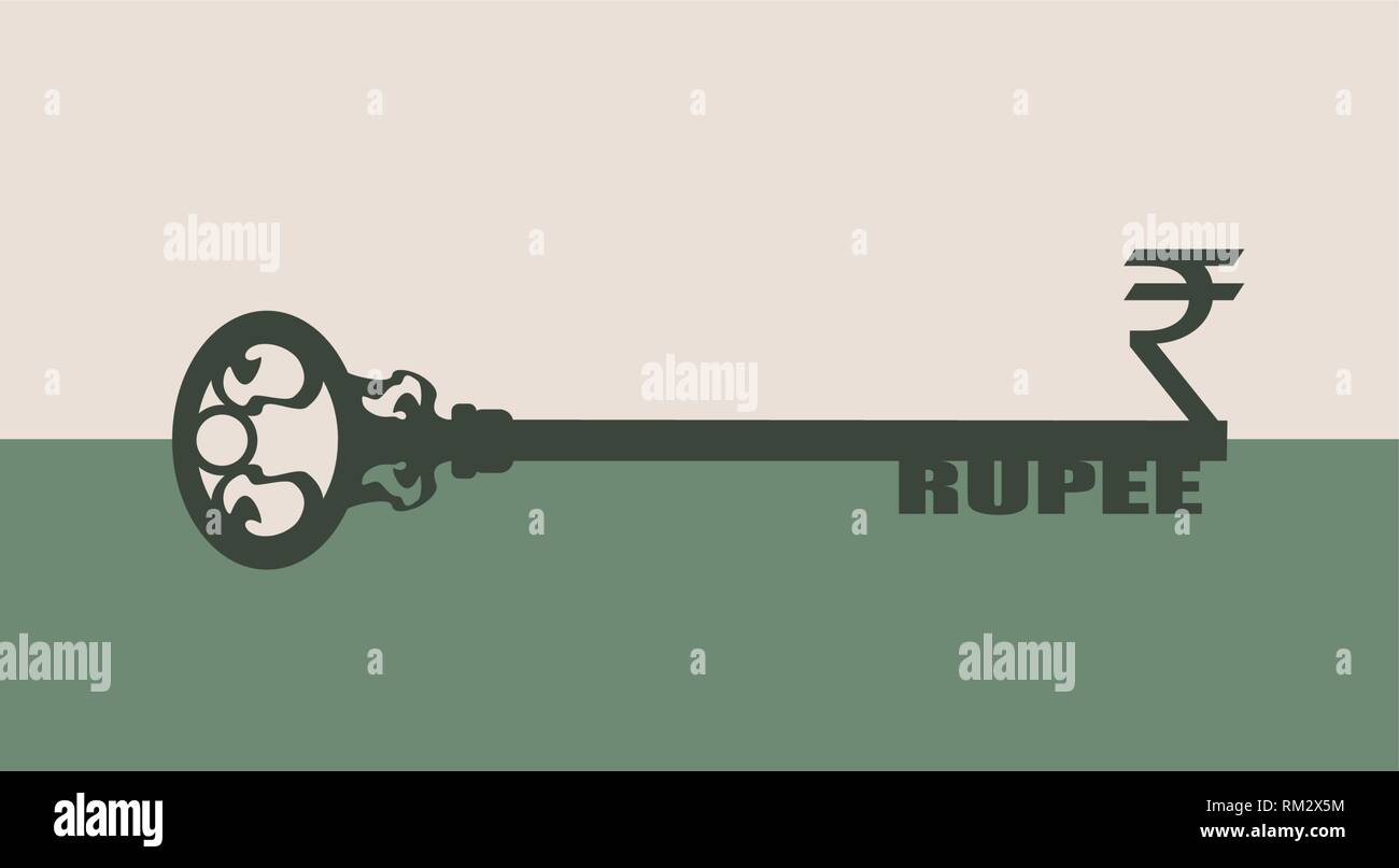 Rupee Symbol on key Stock Vector Image & Art - Alamy