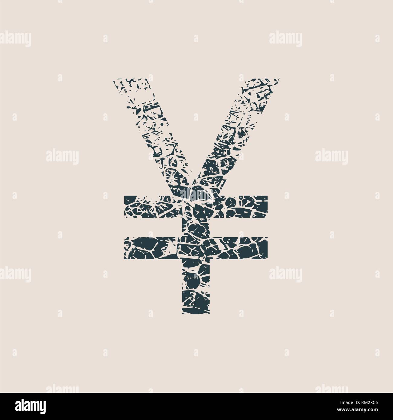 Yen Symbol. Grunge Style Icon Stock Vector Image & Art - Alamy