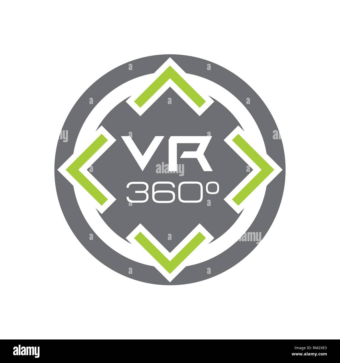 Virtual reality 360 icon on white background for graphic and web design ...
