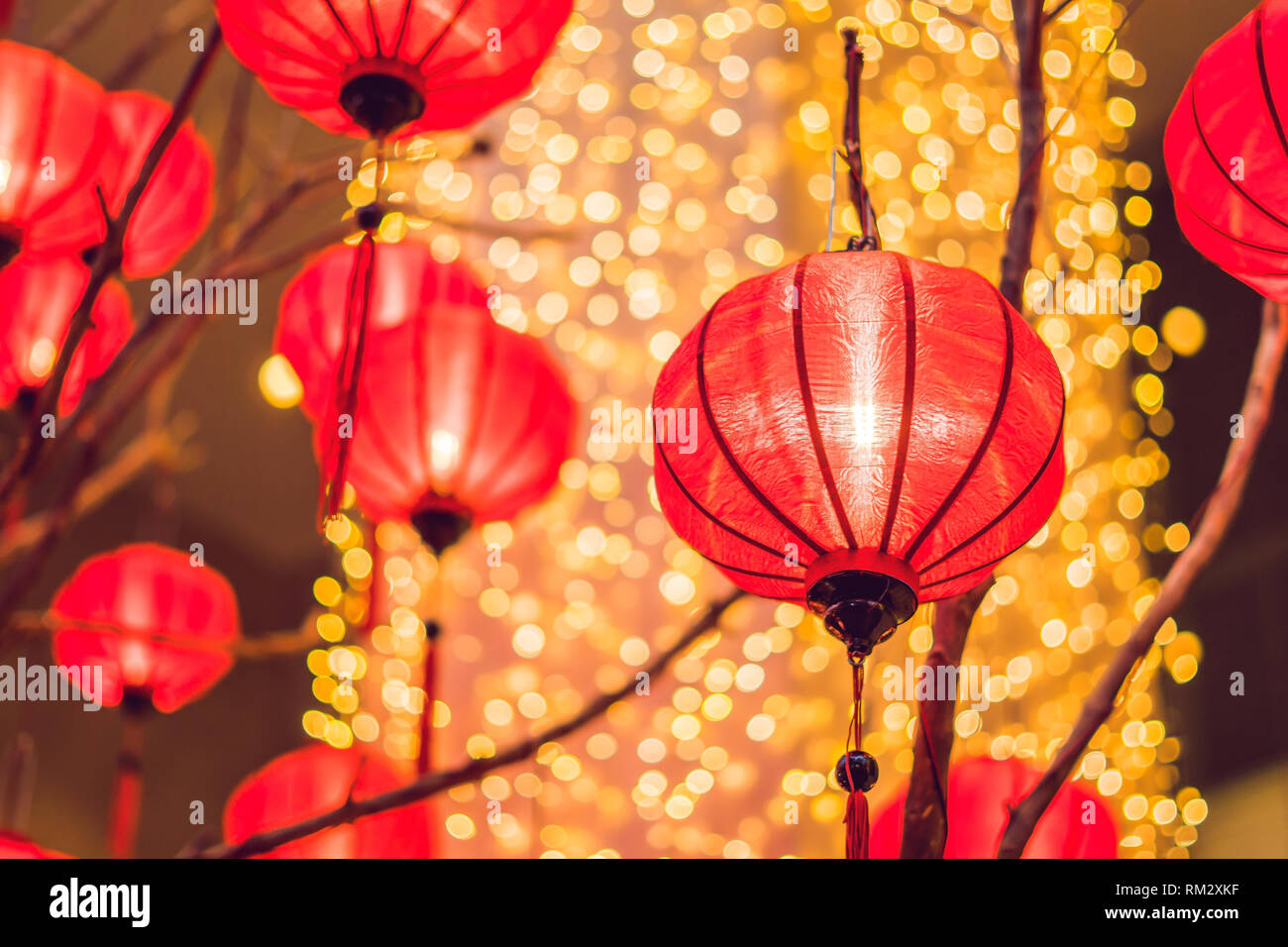 Chinese lanterns during new year festival. Vietnamese New Year Stock ...