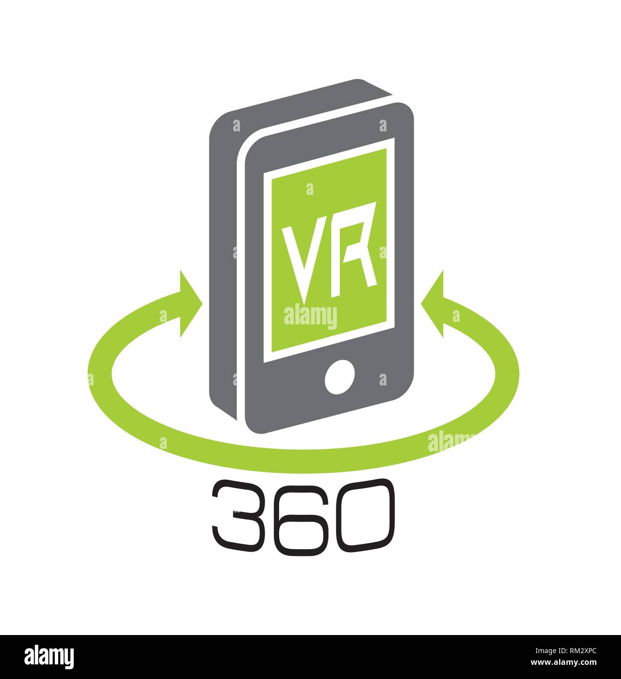 Virtual reality 360 icon on white background for graphic and web design ...